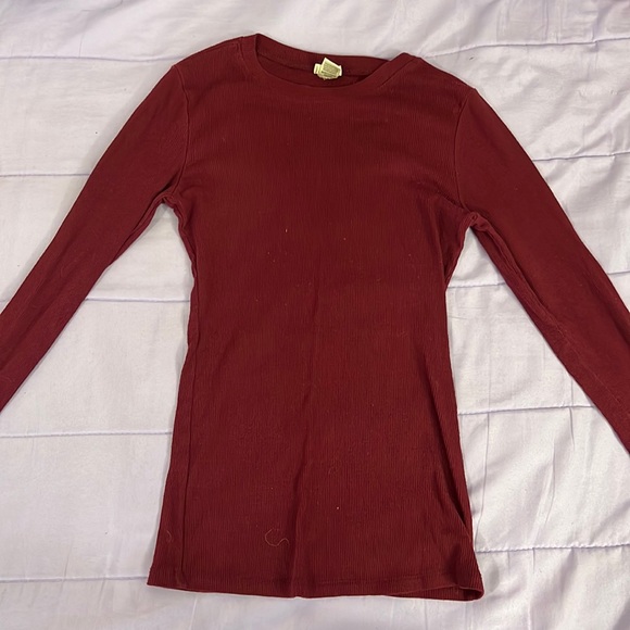 Bozzolo | Tops | Maroon Long Sleeves Shirt | Poshmark